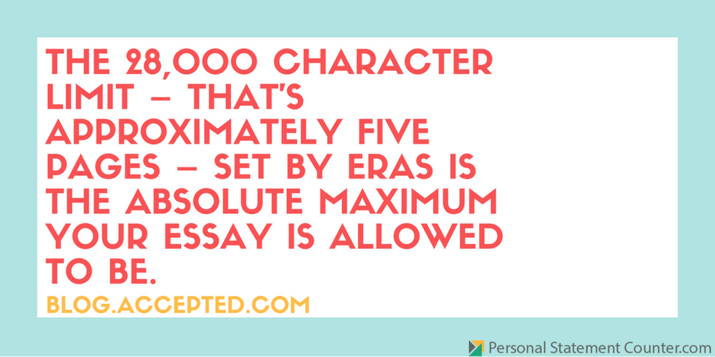 ERAS Personal Statement Length