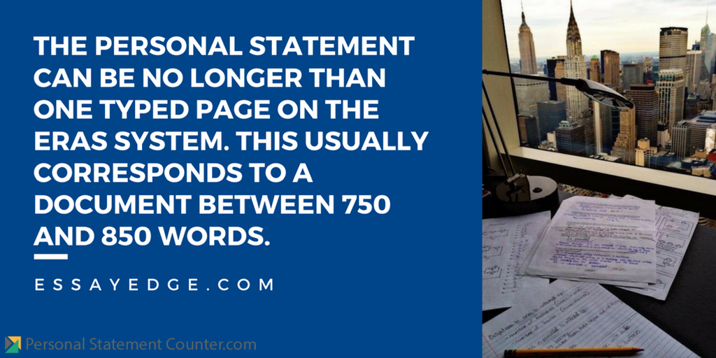 Residency Personal Statement Length