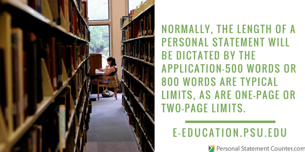 University Personal Statement Word Count