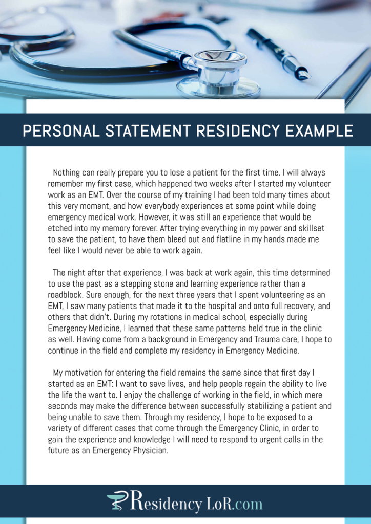 Residency Personal Statement Length